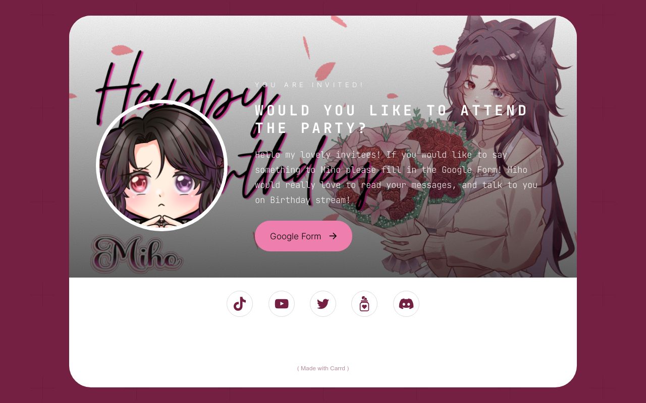 Miho Birthday Invitation